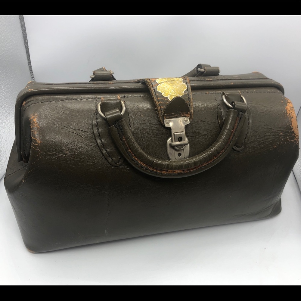Antique Leather Doctors Bag, Schell Leather Co Of Cin… - Gem